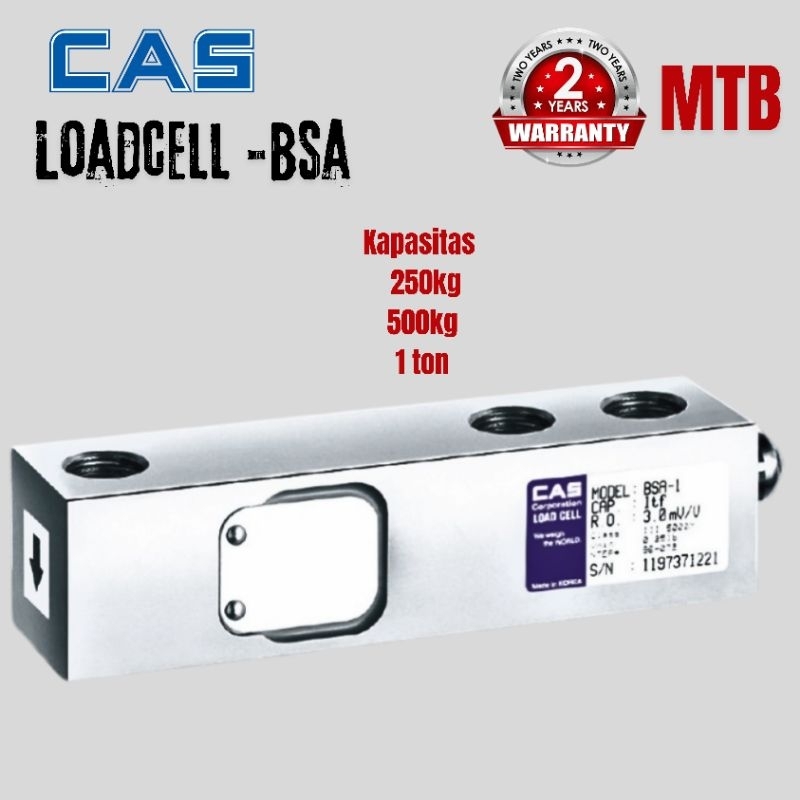Jual loadcell cas-bsa/loadcell type shearbeam bsa kapasitas 250-1ton | Shopee Indonesia