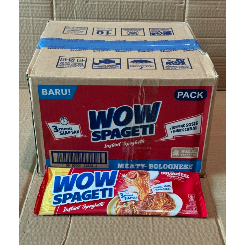 Jual WOW SPAGETI MEATY BOLOGNESE - Instant Spaghetti ( satu dus isi 40 ...