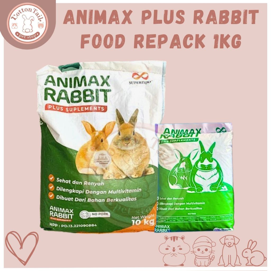 Jual ANIMAX PLUS Rabbit Food Repack 1kg / Makanan Kelinci ANIMAX PLUS ...