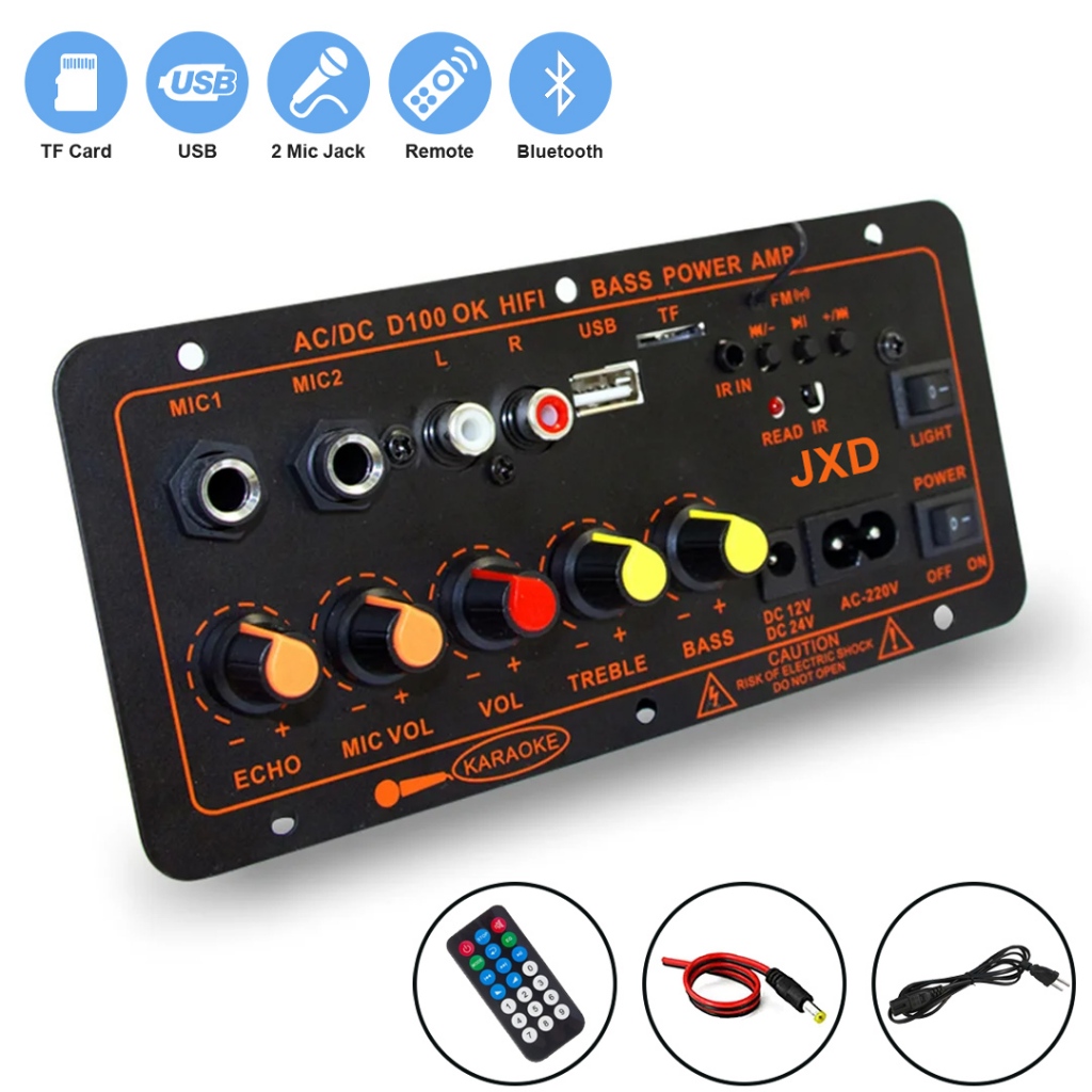 Jual Amplifier Board part Audio 12V/24V/220V Bluetooth USB Radio TF DIY Speaker Woofer | Shopee ...