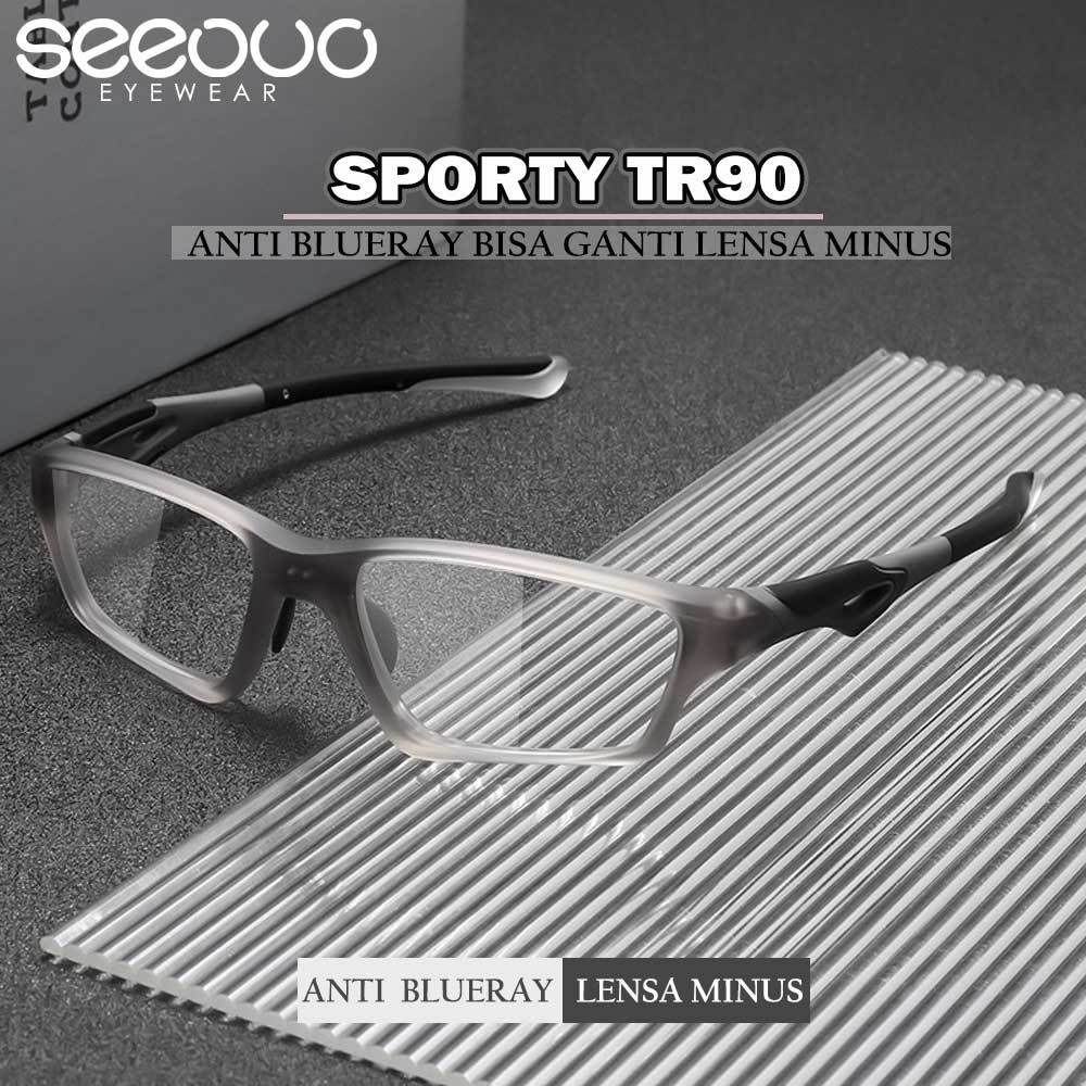Jual Seeouo Kacamata Antiradiasi Blueray Model Kotak Sport Style Frame Fashion Stylish TR90 ...