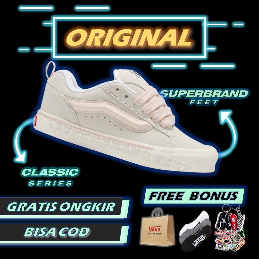 Jual Vans Knu Skool Pink Marshmallow Original Sepatu Sneakers Vans Knu ...
