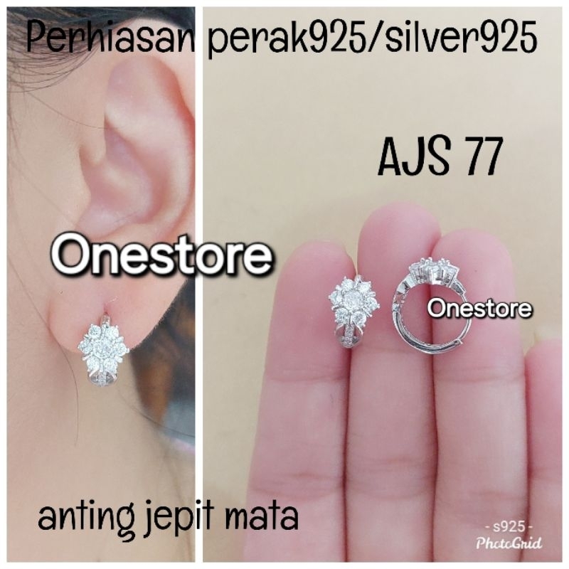 Jual ANTING JEPIT BULAT BUNGA PERAK 925 ASLI LAPIS MAS PUTIH AJS 77 | Shopee Indonesia
