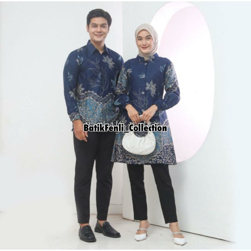 Jual COUPLE ATASAN TUNIK BATIK PEKALONGAN~MOTIF SAKURA NENY | Shopee Indonesia