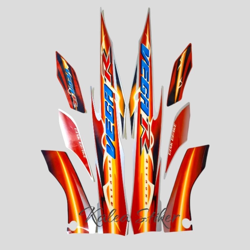 Jual STIKER STRIPING LIS LES BODY MOTOR VEGA R 2007 SILVER MERAH ...