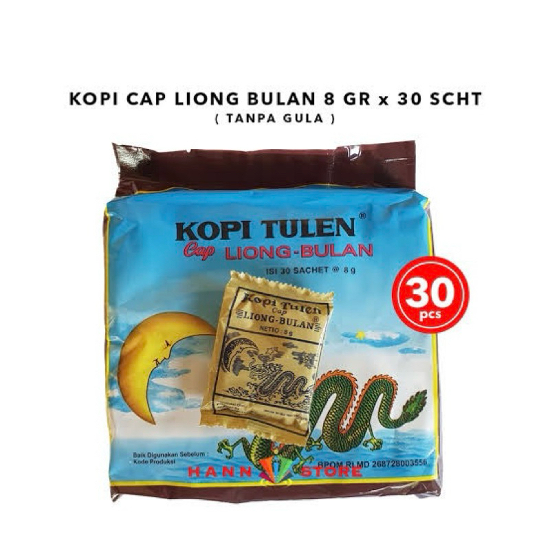 Jual KOPI LIONG CAP BULAN TANPA GULA PAK ( ISI 30 SACHET ) | Shopee ...