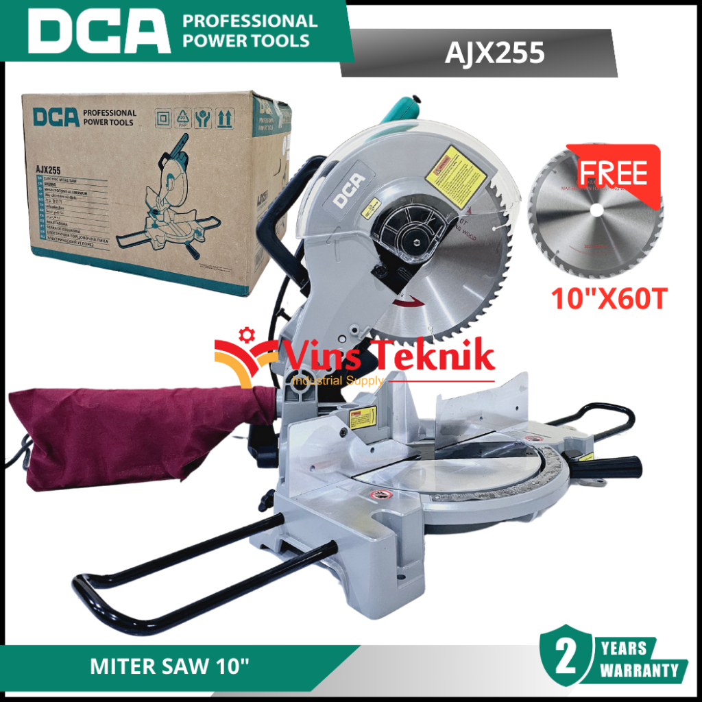 Jual Mesin Potong Gergaji Kayu Alumunium Mitre Miter Saw 10" 255MM DCA AJX255 AJX 255 | Shopee ...