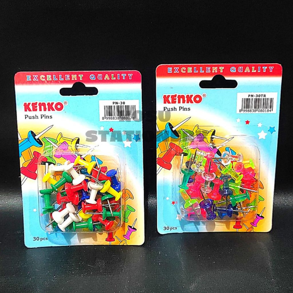 Jual PAKU TEKAN / PIN PAKU / PUSH PIN KENKO PN 30 SOLID/TRANSPARAN ...