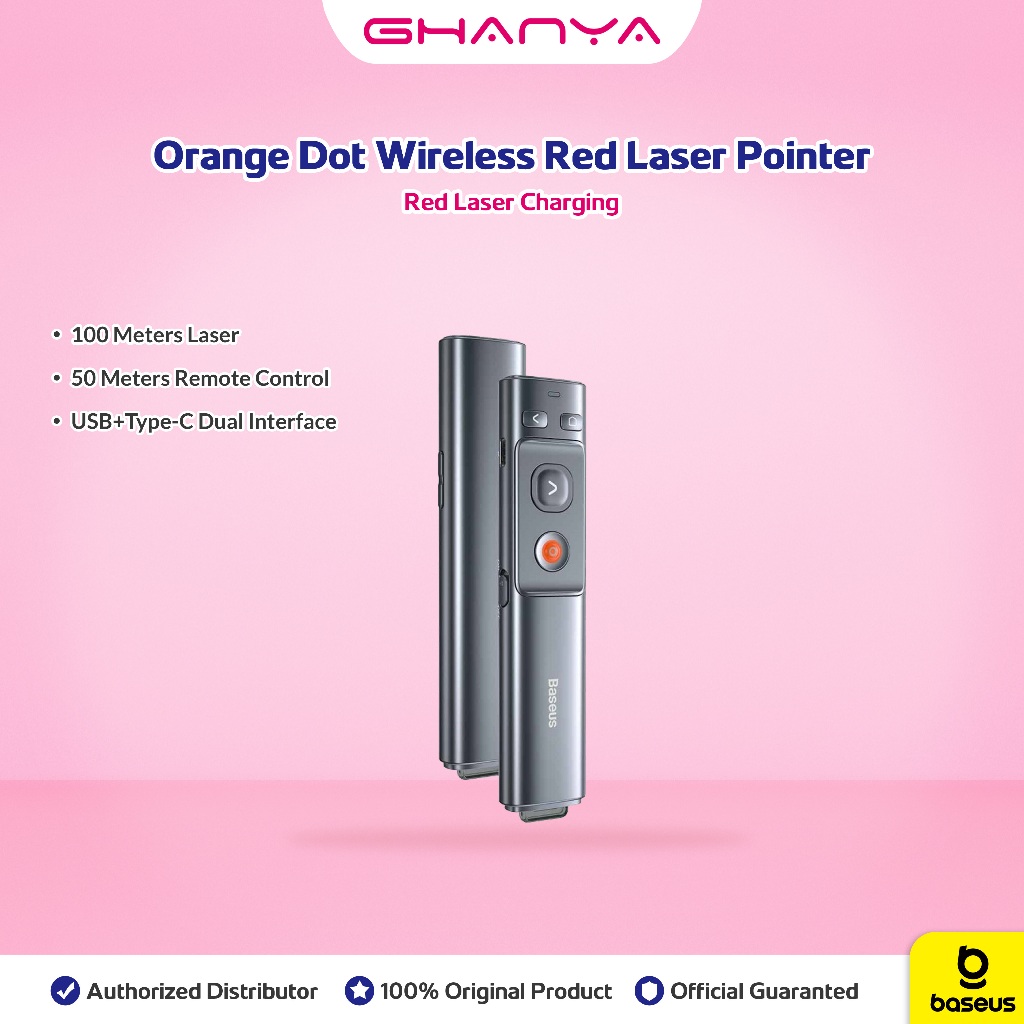 Jual Baseus Orange Dot Wireless Red Laser Pointer Charging Version ...