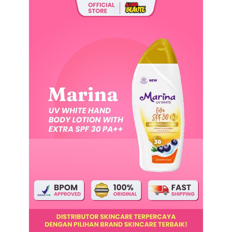 Jual 185ml Marina Extra SPF 30 Hand & body lotion dengan kandungan SPF ...