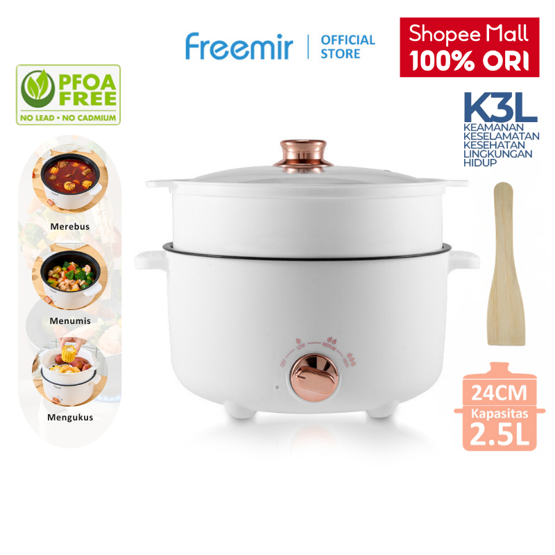 Jual [OFFICIAL MALL] freemir 2.5L Panci Listrik Diameter 24 cm 2 Susun ...