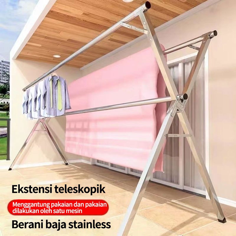Jual SUS 304 Jemuran Baju Lipat Stainless Steel /Gantungan Baju/160 ...