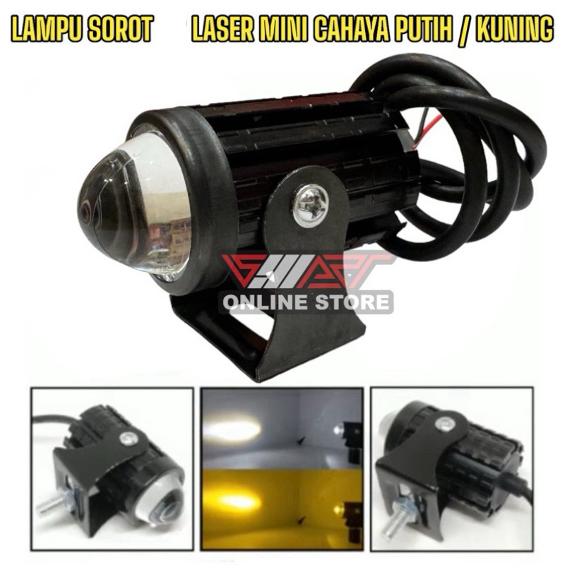 Jual LAMPU SOROT LED MINI DRIVING SINGLE CAHAYA PUTIH KUNING 20 WATT ...