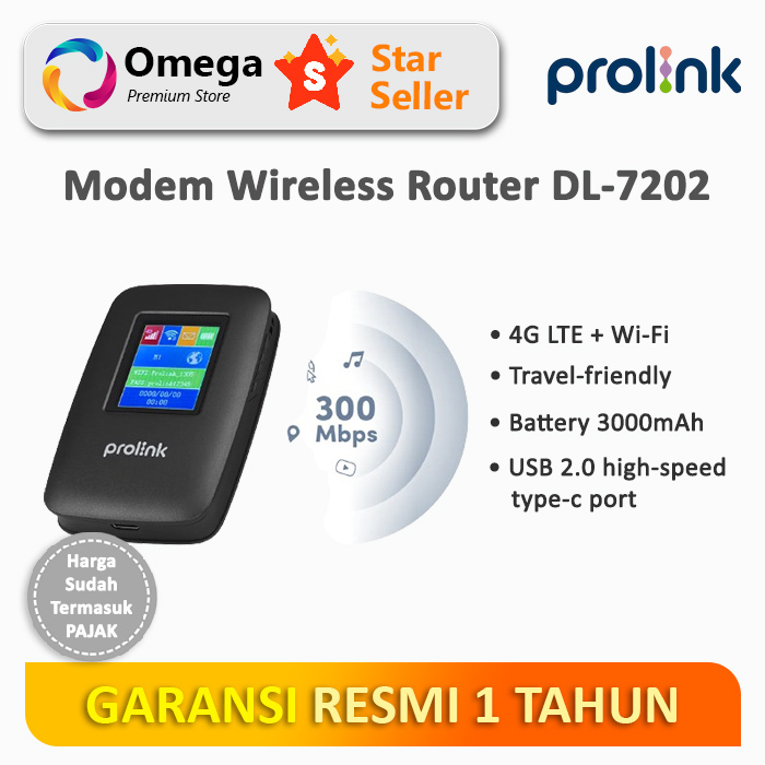 Jual Prolink DL-7202 Mobile WiFi Hotspot 4G LTE N300 Modem Wireless ...