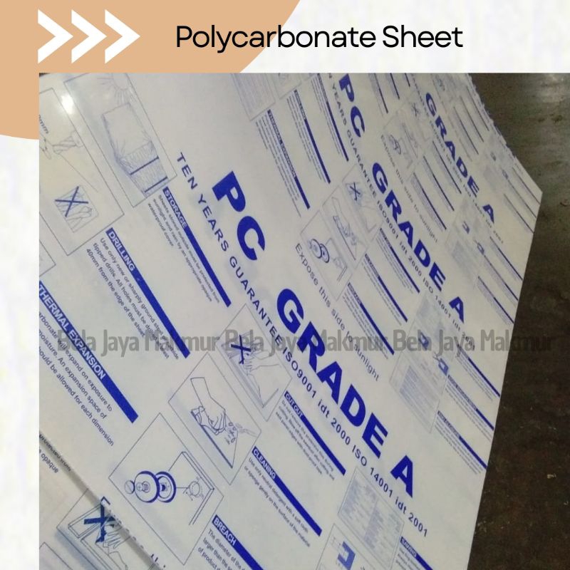 Jual Polycarbonate Sheet Solid Clear 122x244 Tebal 2mm 3mm 4mm 5mm 8mm 10mm/ Lembaran Bening ...