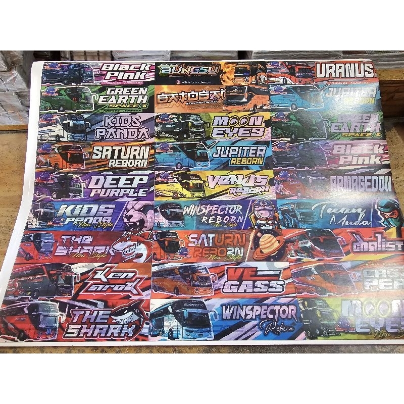 Jual stiker bus basuri isi 27 stiker isi 10papan | Shopee Indonesia