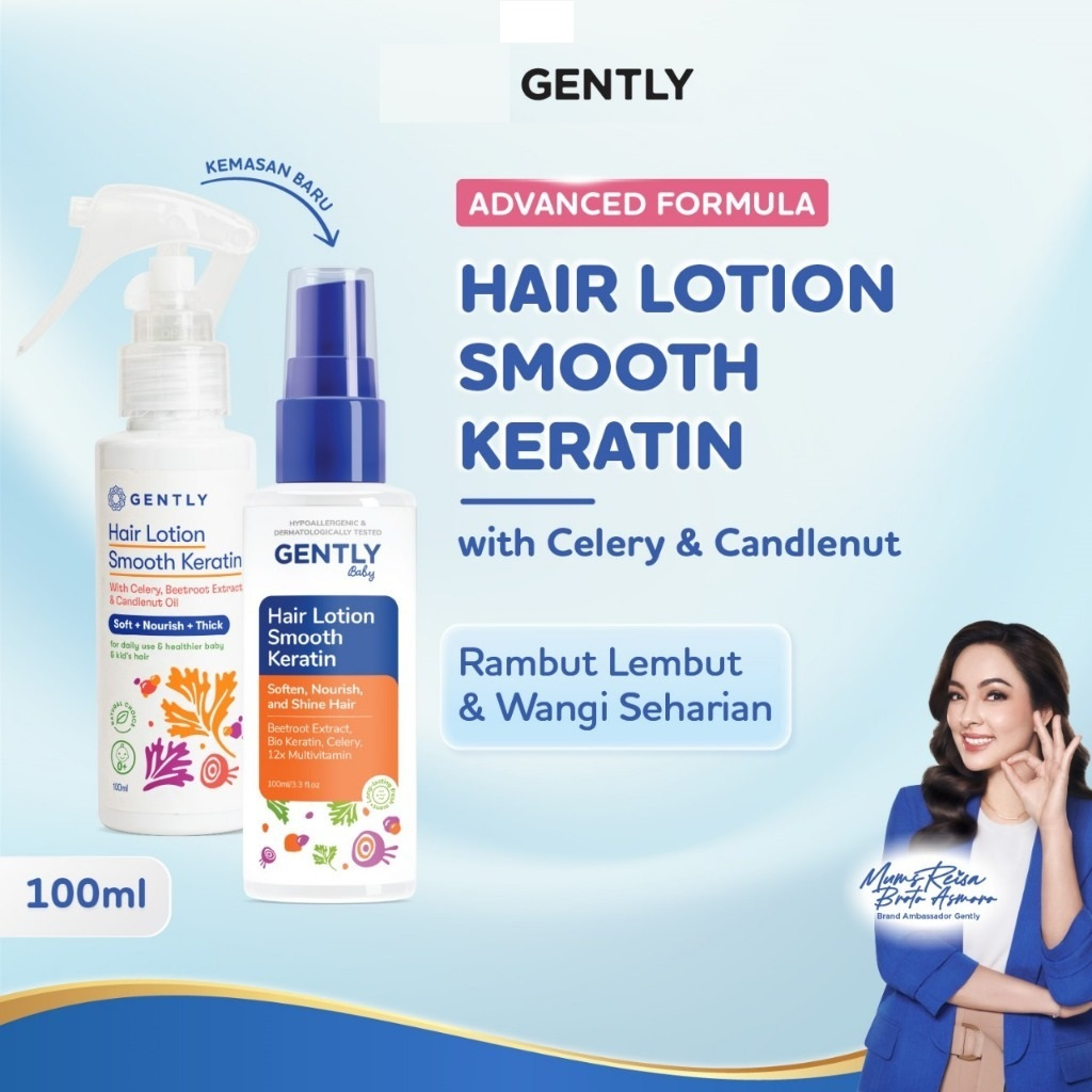 Jual Gently Hair Lotion Smooth Keratin 100 ml / Lotion Rambut Bayi ...