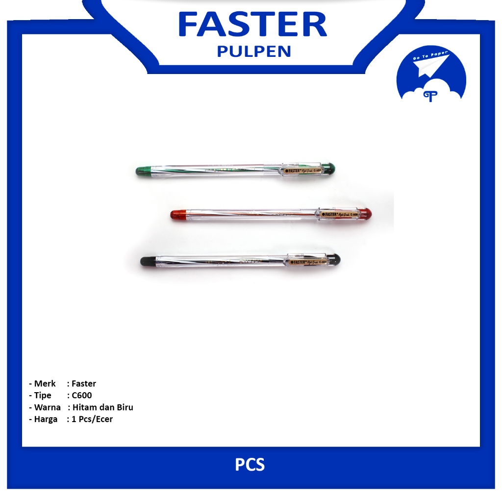 Jual FASTER - Pen C600 Extra Fine Pena Pulpen Ballpoint Pen - PCS ...
