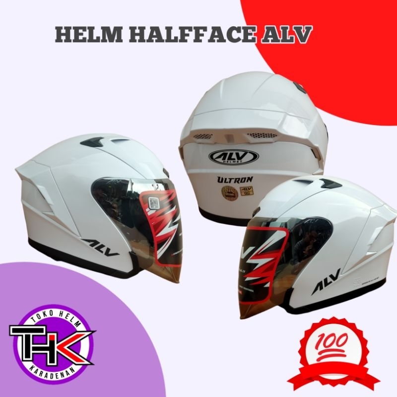 Jual Helm ALV Putih Helm Halfface SNI | Shopee Indonesia