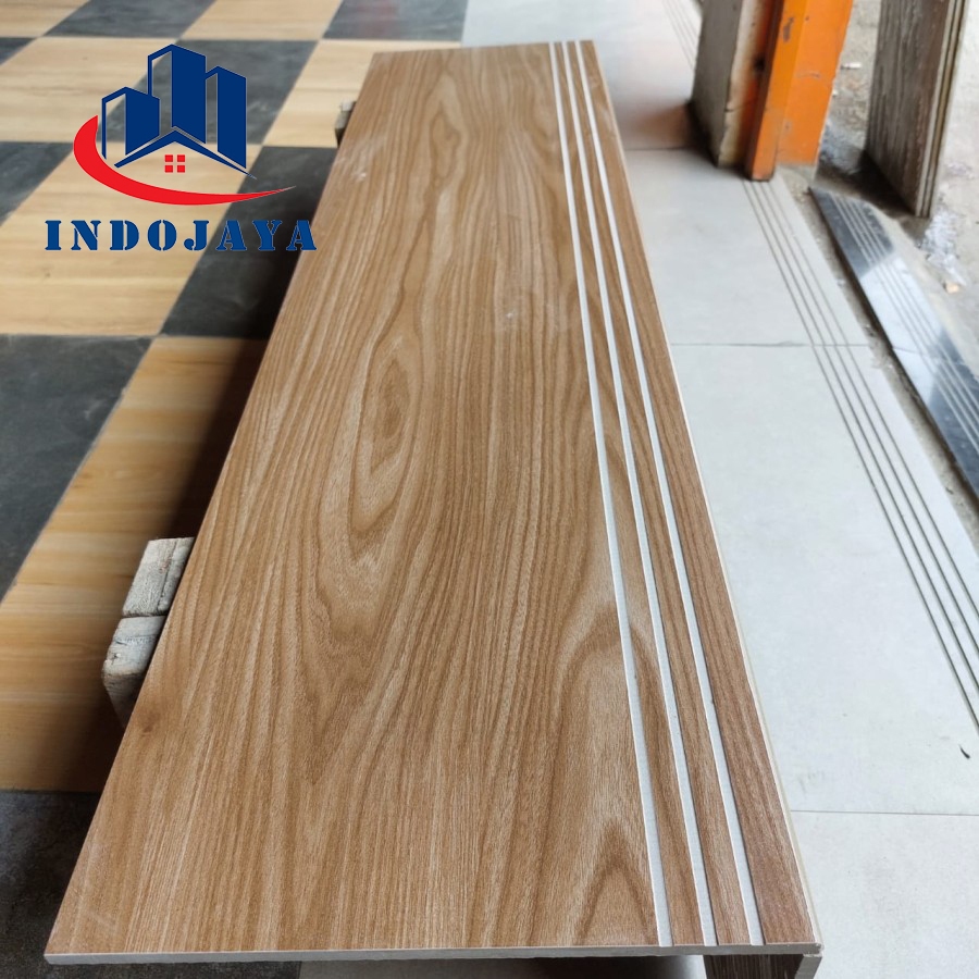 Jual keramik tangga motif kayu 30x80 30x90 30x100 30x120 granit custom ...
