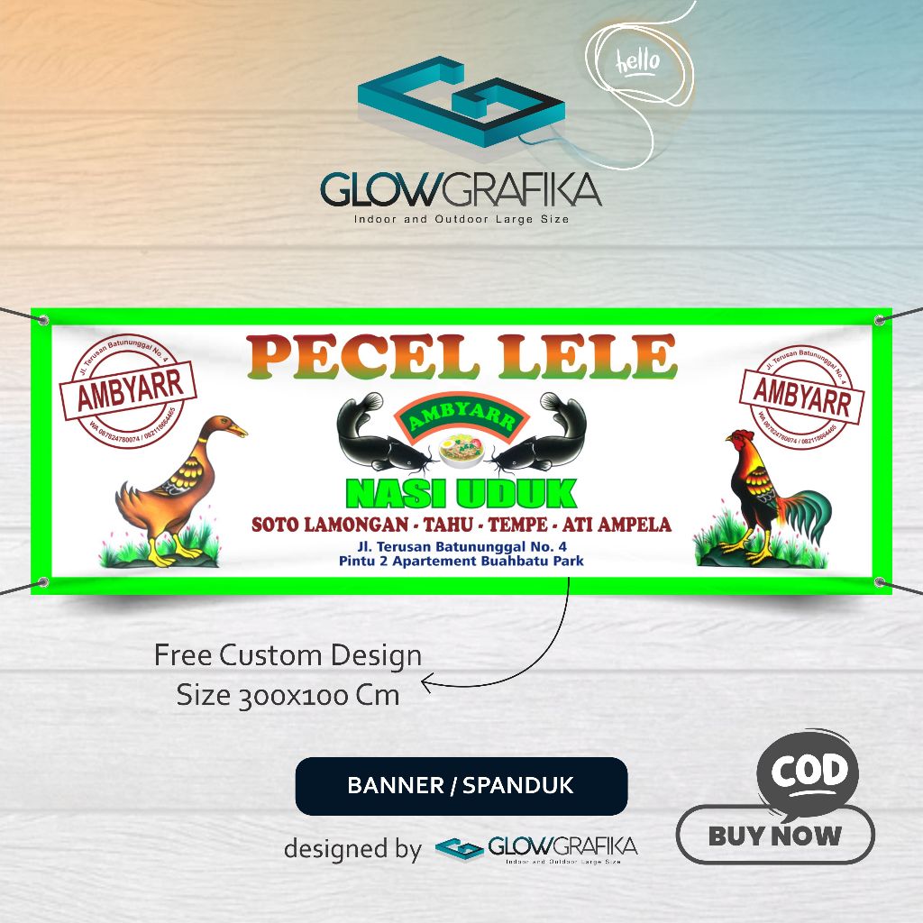 Jual Cetak Spanduk Banner Pecel Lele Nasi Uduk | Shopee Indonesia