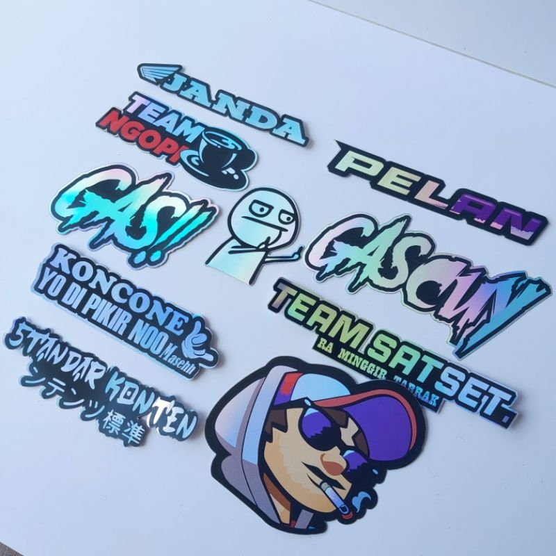 Jual Stiker Motor Hologram Paper Vinyl Waterproof Sticker Label Helm ...
