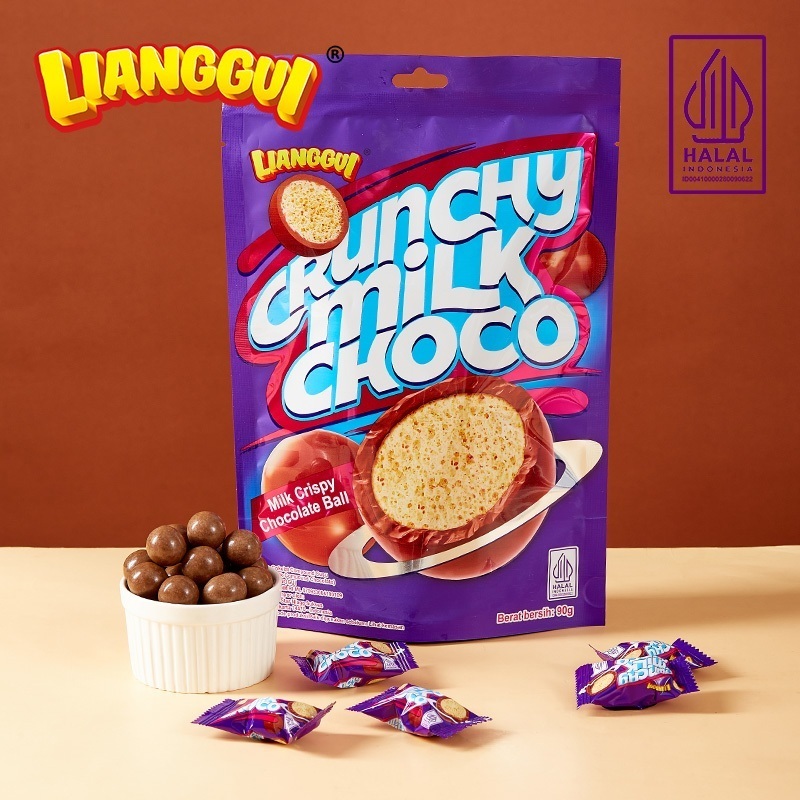 Jual [HALAL] Lianggui Crunchy Milk Choco Coklat Crunchy Rasa Susu ...