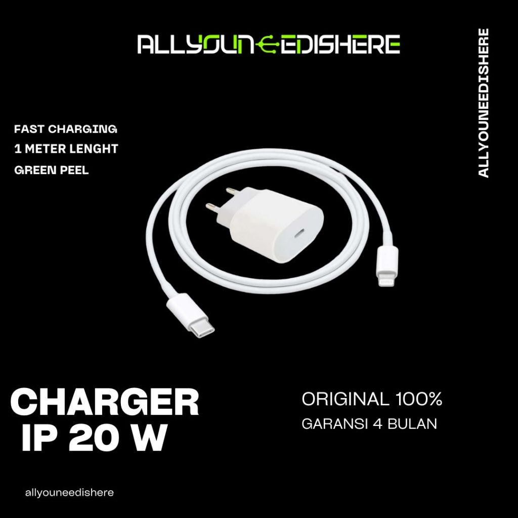 Jual Charger IP Fast Charging USB-C To Lightning 20w ORIGINAL / Charger ...