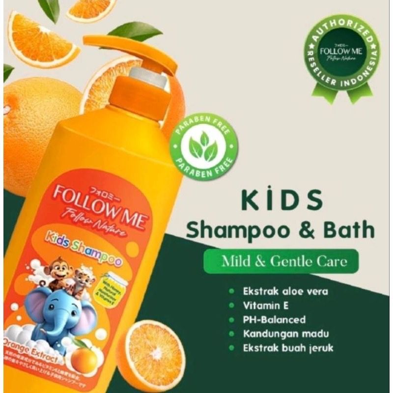 Jual Follow Me Kids Shampoo and Bath 800ML (Free Bubble Wrap + Box ...