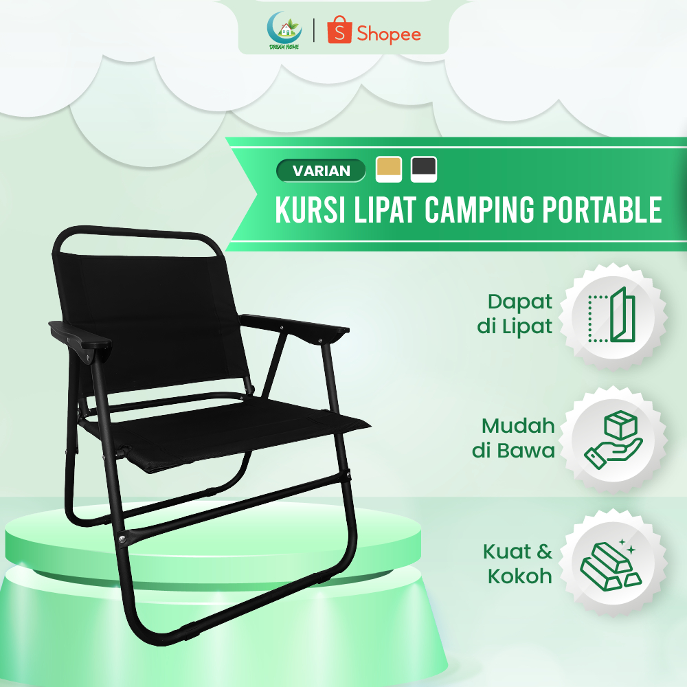 Jual Kursi Lipat Camping Foldable Chair Mancing Kursi Piknik Alam Portable | Shopee Indonesia