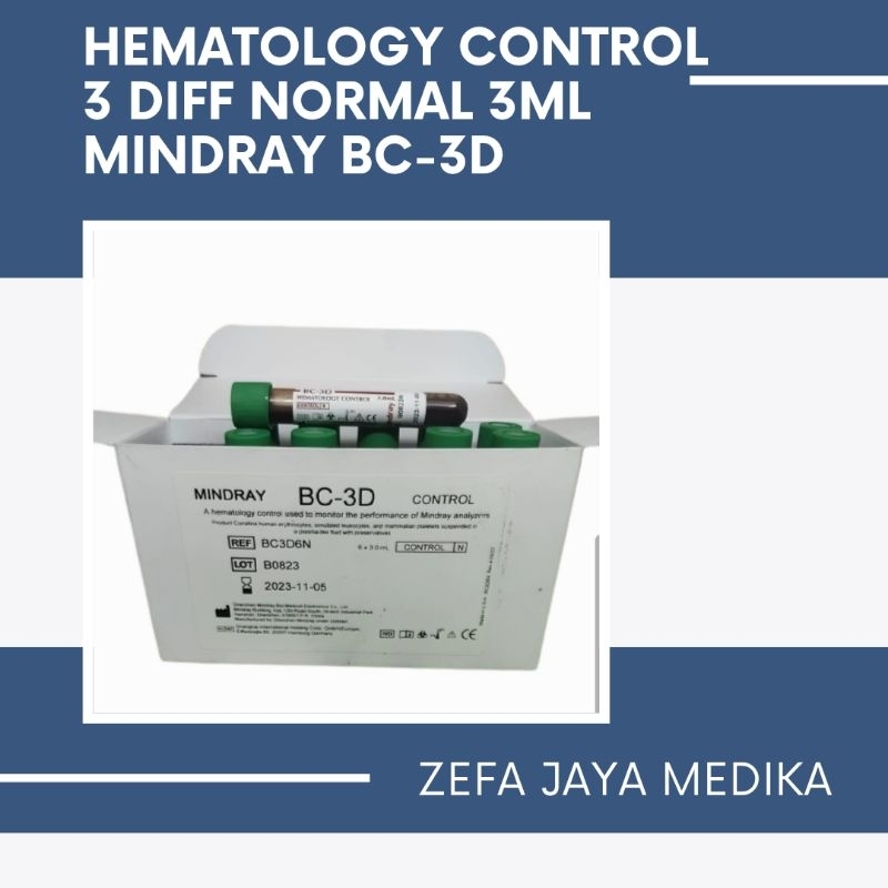 Jual HEMATOLOGY CONTROL 3 DIFF NORMAL 3ML MINDRAY BC-3D / KONTROL HEMATOLOGI 3 DIFF NORMAL ...