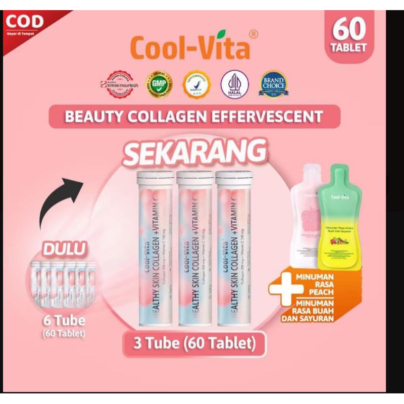 Jual Paket Coolvita Collagen 60 tablet+ 1 pouch fiber detok drink+ 1 ...