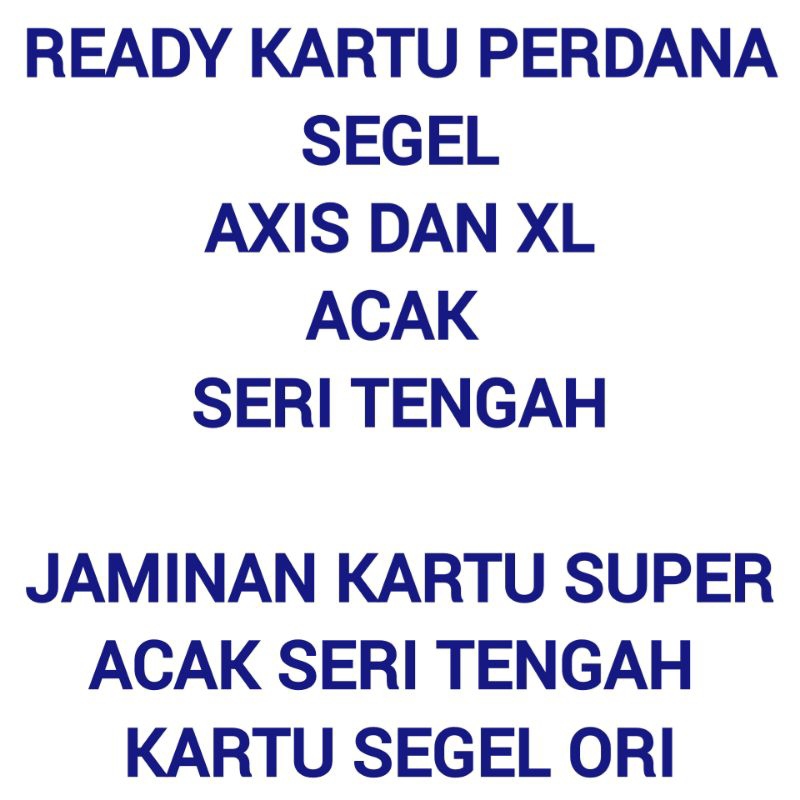 Jual Kartu XL Axis Perdana Reguler Segel Acak Seri tengah | Shopee ...