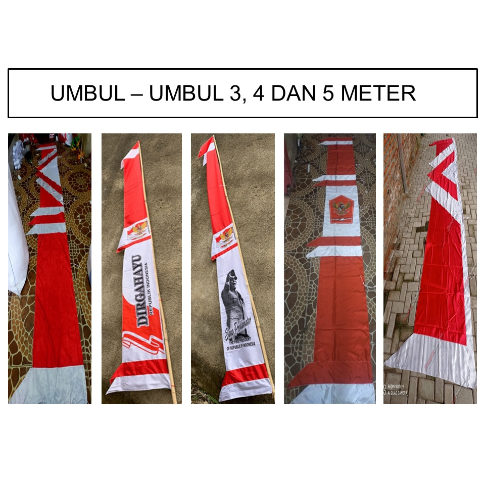 Jual Bendera Umbul Umbul Agustusan Satin Veles Tinggi Panjang 3m 4m Dirgahayu Merah Putih ...