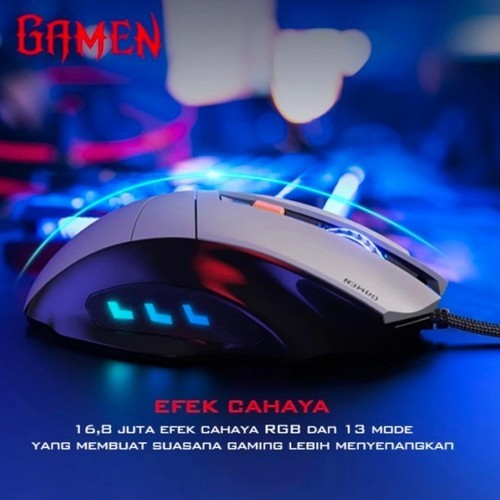 Jual GAMEN MOUSE GAMING GM300 2400 DPI RGB GM 300 ORIGINAL - GARANSI ...