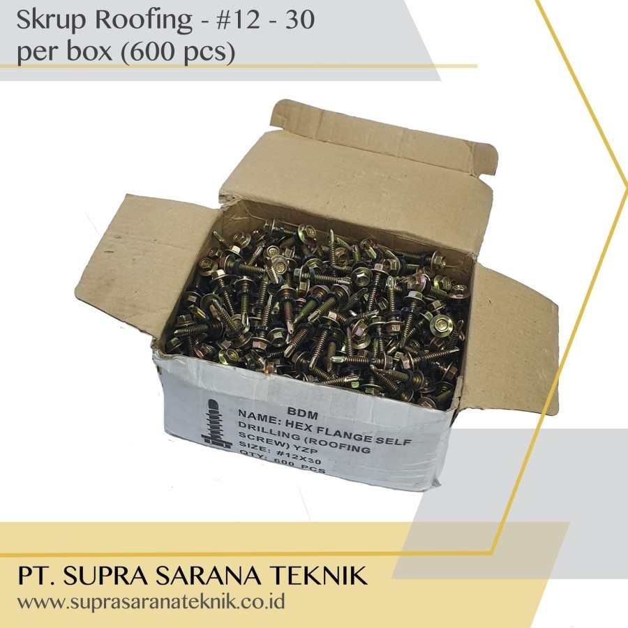 Jual Baut Roofing 12x30 Atap Spandek SUPRADEK Sekrup Skrup SDS 1box ...