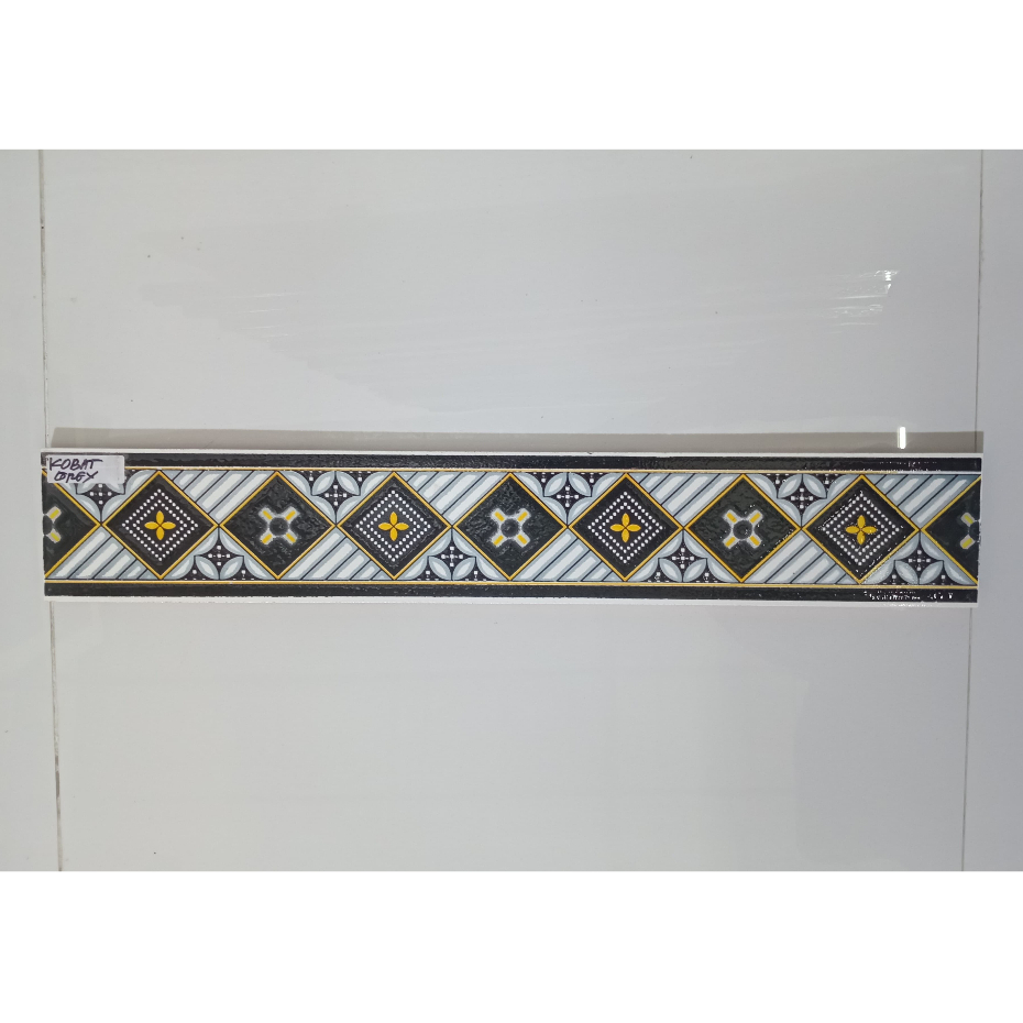 Jual LIST KERAMIK 10 x 60 KOBAT GREY/ LIST DINDING MOTIF PRISMA WAJIK ...