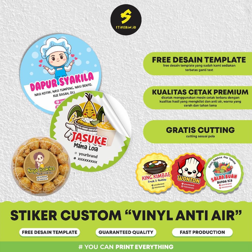 Jual STIKER LABEL BULAT / STIKER VINYL ANTI AIR / STIKER LABEL KUE ...