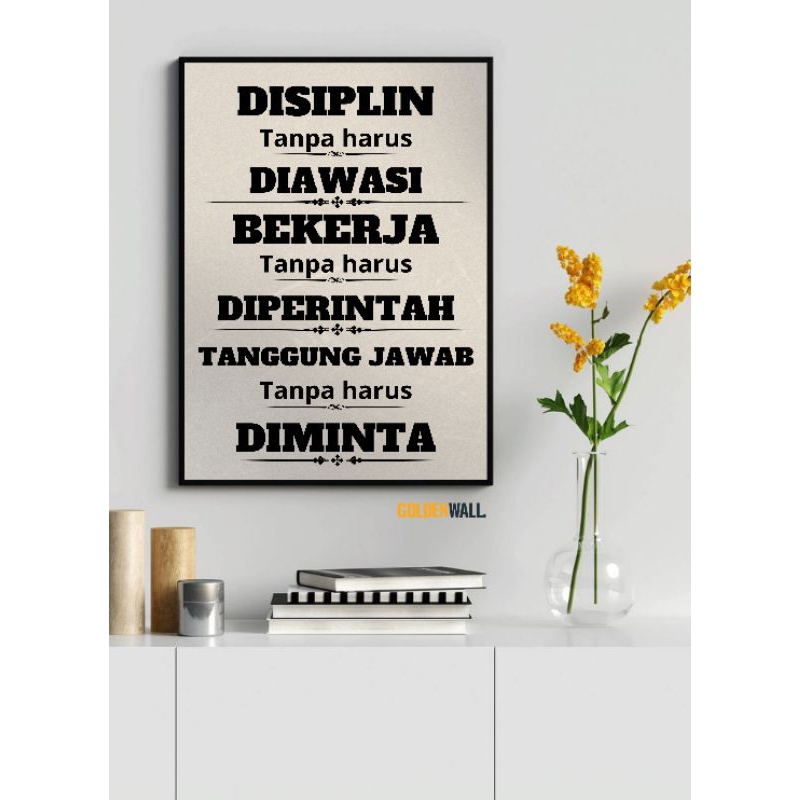 Jual Wall Decor Hiasan Dinding Motivasi Kerja Disiplin Poster Aesthetic ...