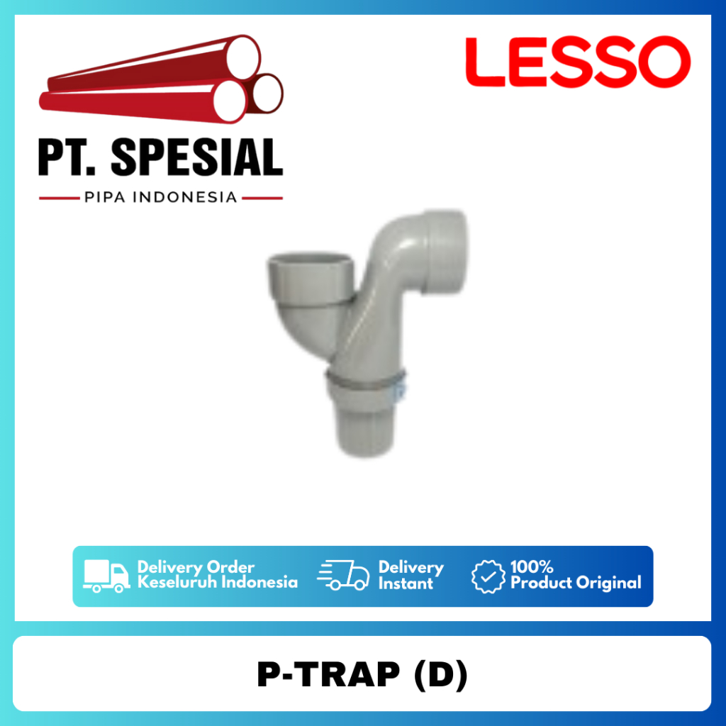 Jual P-Trap 2 Inch PVC D Lesso / P Trap 2 Inch / P-Trap D Lesso / P ...
