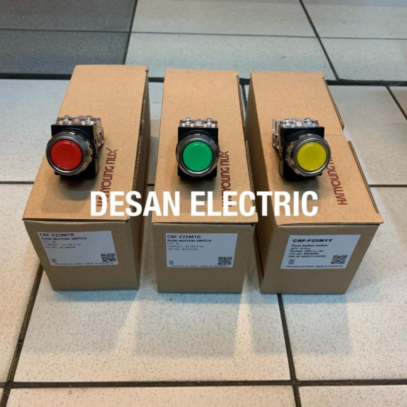 Jual Push Button 25mm CRF-F25M1G CRF-F25M1R CRF-F25M1Y Hanyoung Nux | Shopee Indonesia