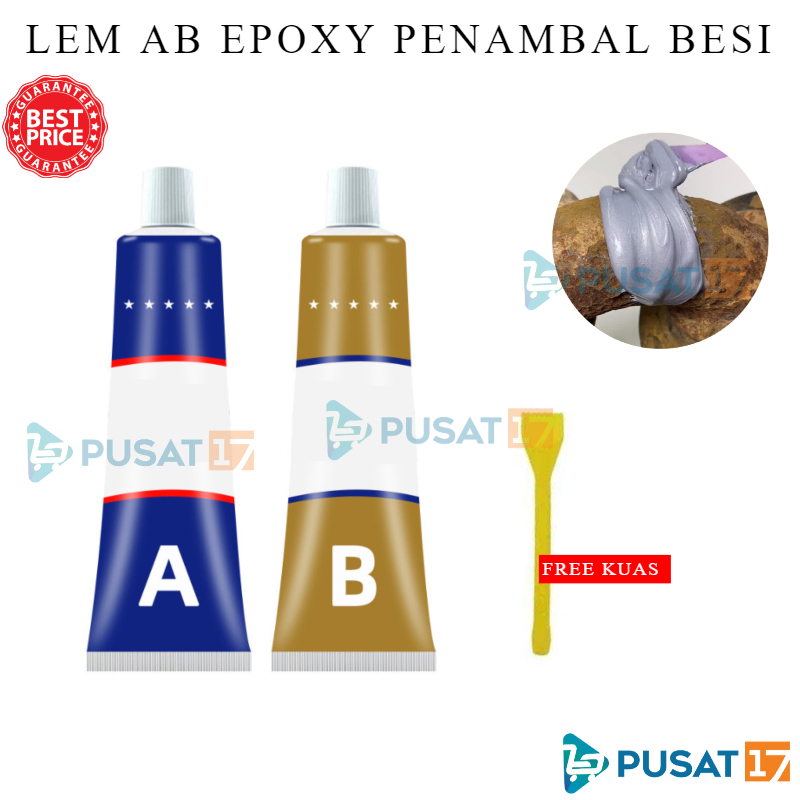 Jual PUSAT17 LEM AB EPOXY PENAMBAL BESI LEM BESI EPOXY 20 GRAM LEM ...