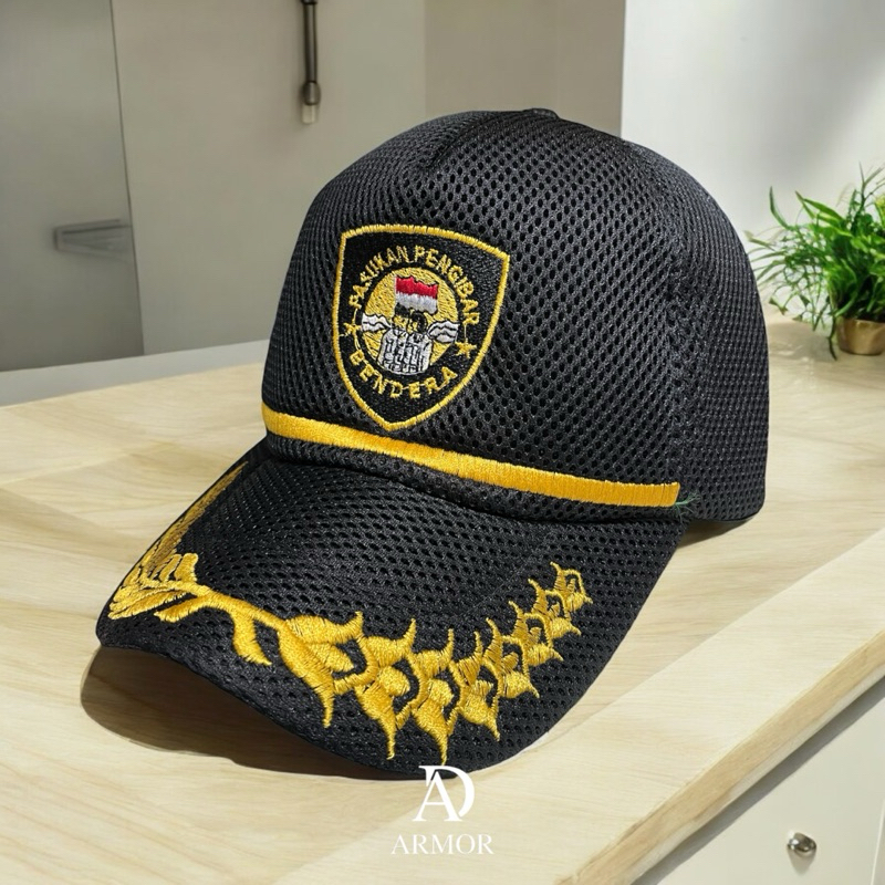 Jual Custom Topi Paskibra padi kapas hitam terbaru custom topi logo ...