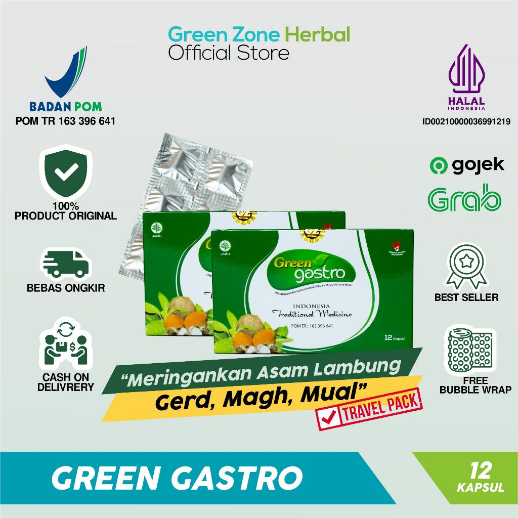 Jual Green Gastro Pack obat asam lambung maag gerd nyeri lambung mual ...