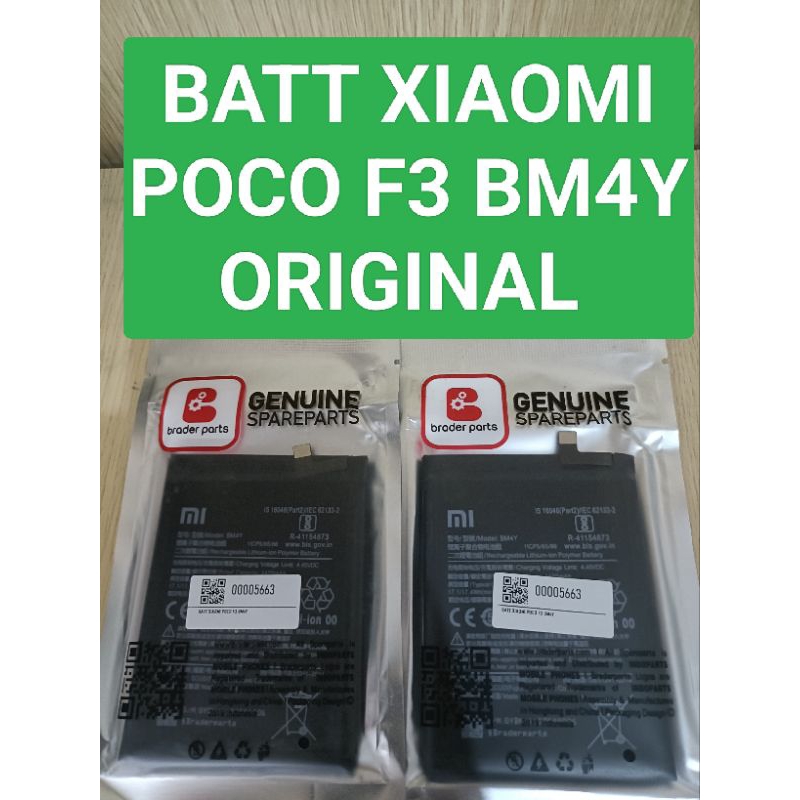 Jual BATTERY BATERAI XIAOMI POCO F3 BM4Y ORIGINAL REAL 100% | Shopee Indonesia