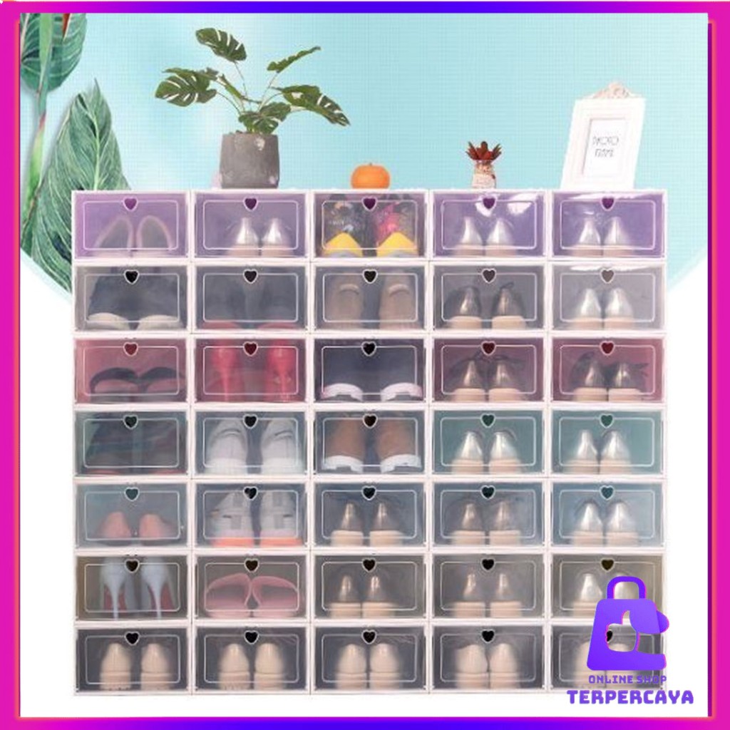 Jual OST Kotak Sepatu Transparan Tebal Serbaguna Shoes Box Tempat ...