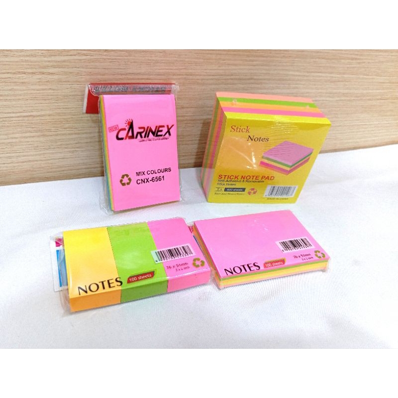 Jual Sticky note Sticky notes 100 400 lembar 7,6x7,6 cm memo stick memo ...
