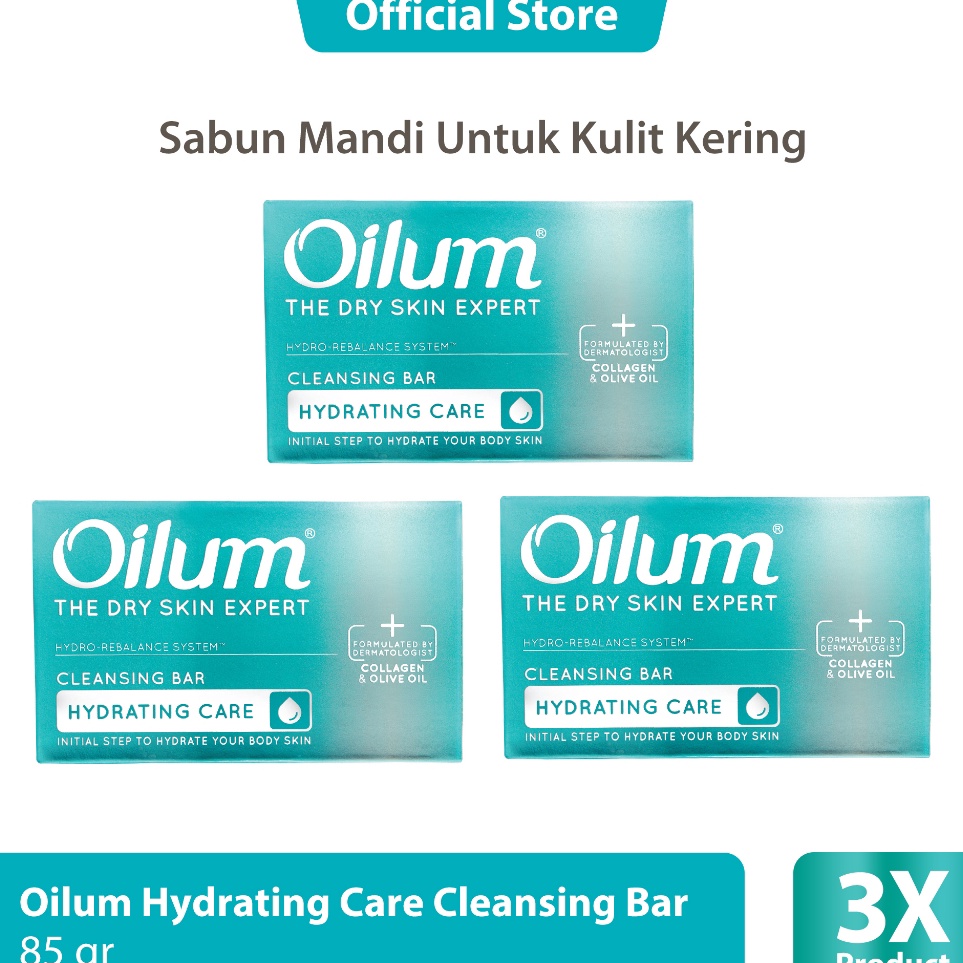 Jual Beli 2 Gratis 1 Oilum Hydrating Bar 85gr Sabun Mandi Untuk Kulit ...
