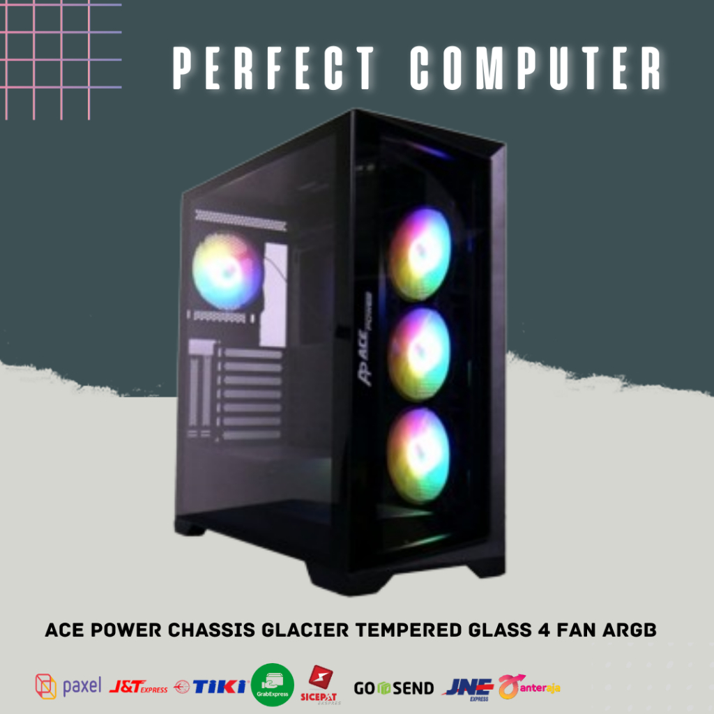 Jual CASING Ace Power Chassis Glacier Tempered Glass 4 Fan Argb ...