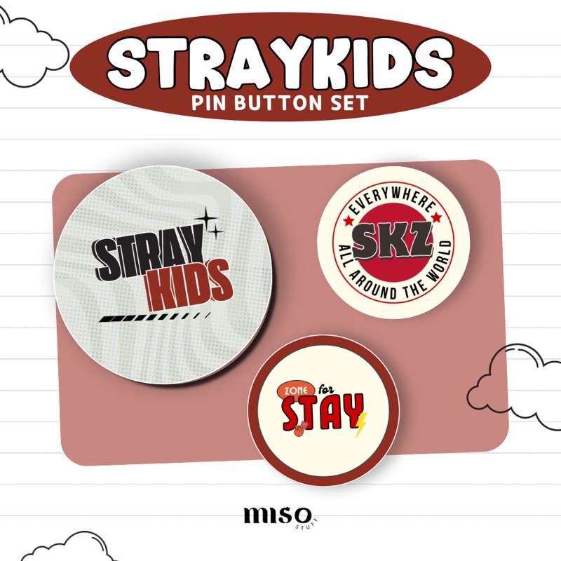 Jual Stray Kids Pin Button Set / Stray Kids Pin Button Packs / Stray ...